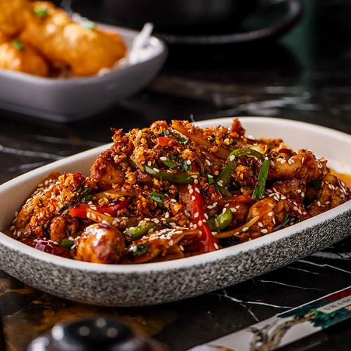 Dry Schezwan Chicken | Shangai Social