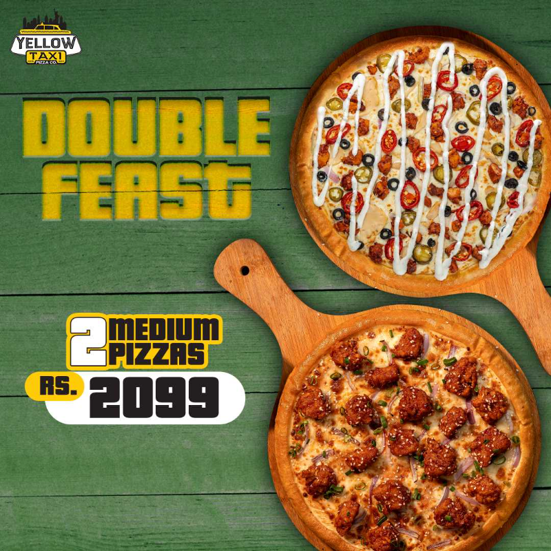 Double Feast Deal 2 | Yellow Taxi Pizza Co.