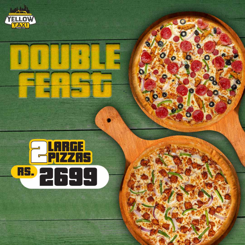Double Feast Deal 3 | Yellow Taxi Pizza Co.