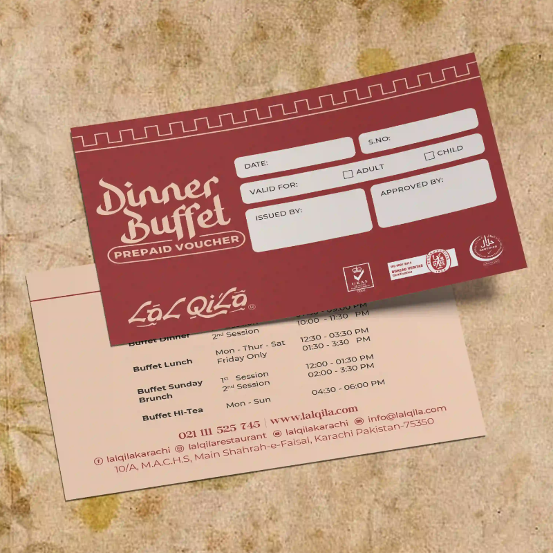 Dinner Buffet Voucher | Lal Qila